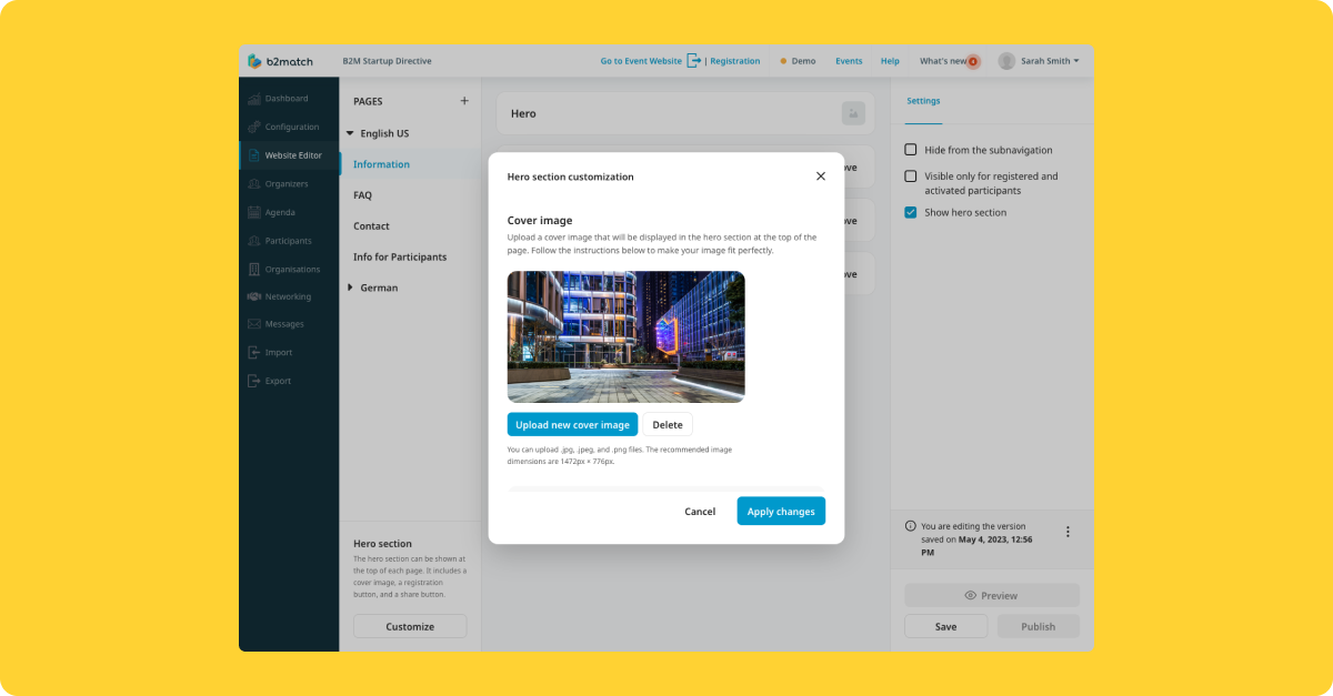 Create Stunning Event Landing Pages with our Website Editor