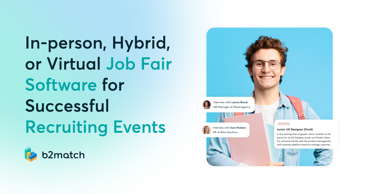 In-person, hybrid, and virtual job fair event software.