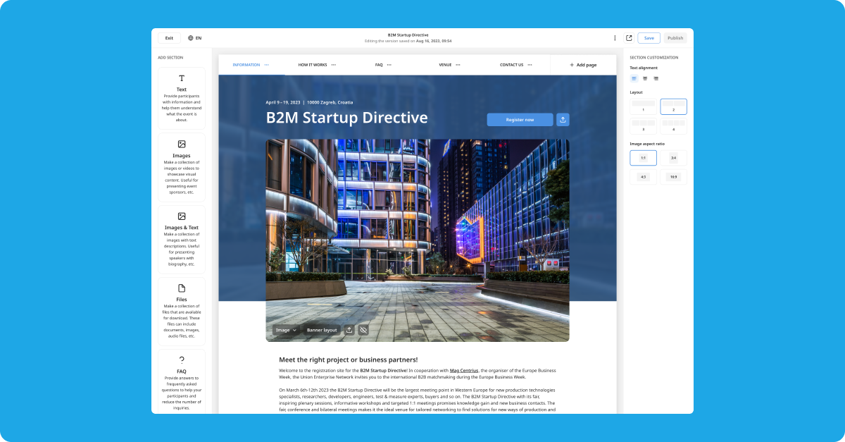 Simple Event Website Creation with our new Home Page Editor