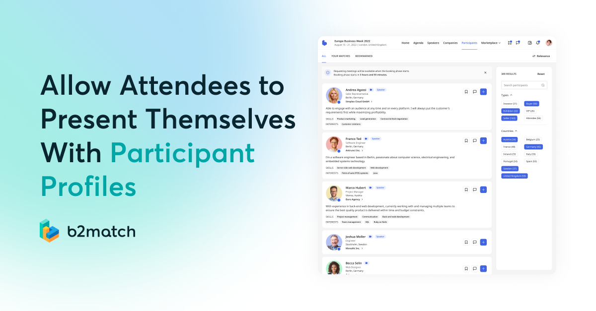 Attendees Present Themselves With Participant Profiles